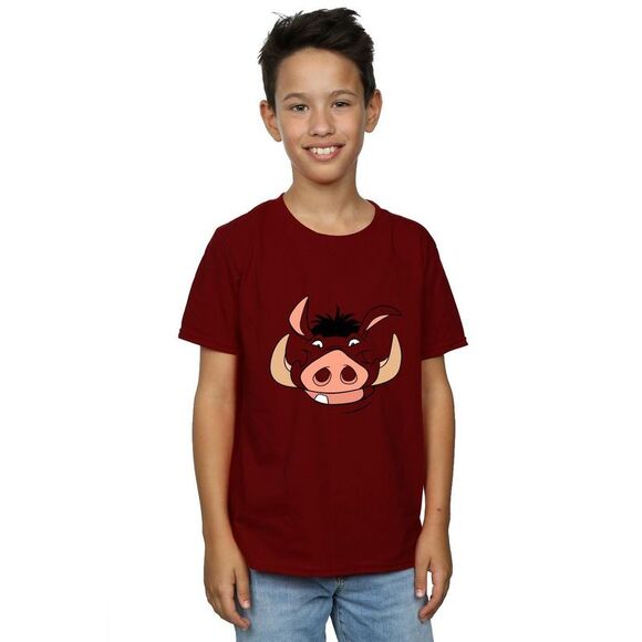 Disney | Shirts & Tops | Disney Boys Lion King Pumba Face Tshirt Maroon | Poshmark